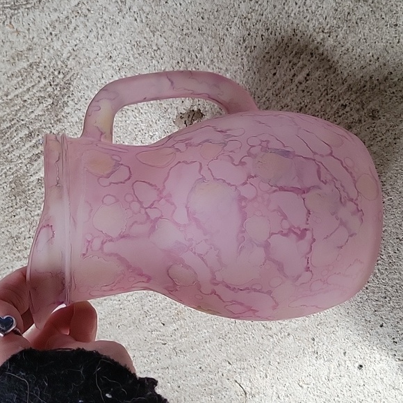 Reuvin Pink | Dining | Vintage Glass Pitcher Reuven Pink Vase Hand ...